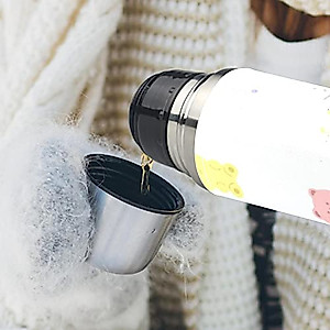 Stainless Steel Leather Vacuum Insulated Mug Bear Thermos Water Bottle for Hot and Cold Drinks Kids Adults 16 Oz