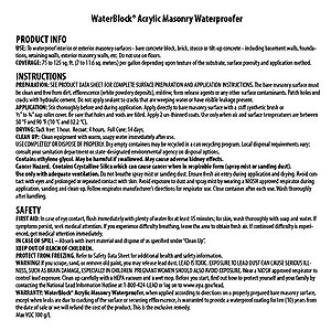 INSL-X AMW100009A-01 WaterBlock Acrylic Masonry Waterproofer Paint, 128 Fl Oz (Pack of 1), White