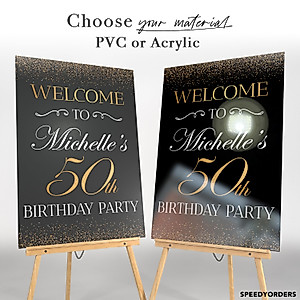 Custom Welcome Sign for Birthday Party - 50th Birthday Sign - 50th Birthday Party Welcome Sign - Personalized Birthday Banner – Welcome Poster for Birthday