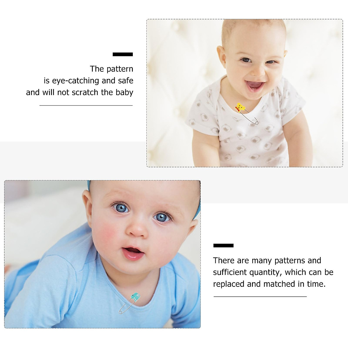 PATKAW Animal Pin Clasp 10pcs Diaper Pins, Safety Diapers Pins Safety Pin Stainless Steel Pin with Locking Closure, Random Color Brooch Pin