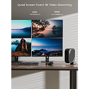 MINISFORUM Neptune Series HX77G Mini PC AMD Ryzen 7 7735HS Desktop Computer, DDR5 32GB RAM+1TB SSD, 2X HDMI & 2X USB4 Quad Outputs, AMD Radeon RX 6600M Discrete Graphics Small PC