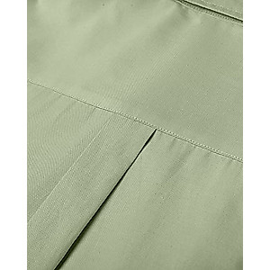 Alimens & Gentle Men's Short Sleeve Oxford Shirt Button Down Collar Regular Fit Short Sleeve Casual Shirts with Pocket Light Green