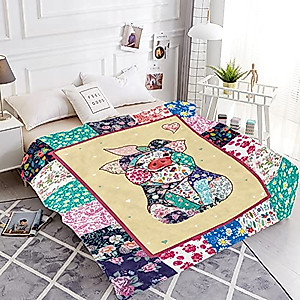 Cute Pig Blanket Gift for Girls Women Cute Pig Animal Blanket Super Soft Plush Flannel Throw Blanket for Couch Bed Sofa 60"x80"