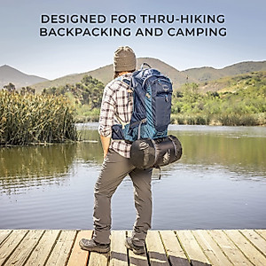 Hyke & Byke Shavano 32 F Hiking & Backpacking Sleeping Bag - 3 Season, 650FP Duck Down Sleeping Bag - Ultralight - Black - 78in - Regular