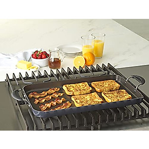 GoodCook Everyday 18" x 11" Nonstick Aluminum Double Burner Griddle Pan, Black
