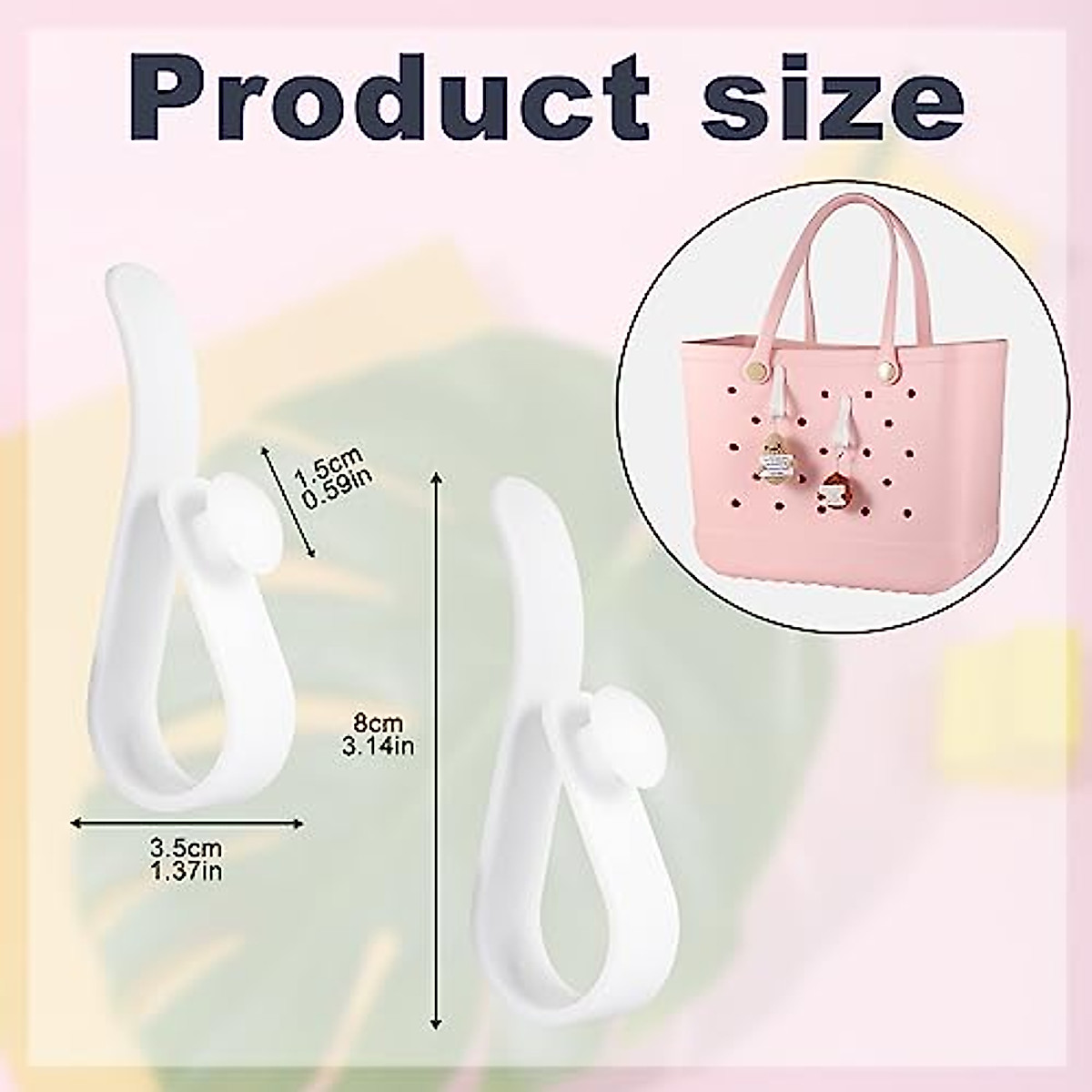 2pcs Hooks Accessories for Bogg Bags, Multifunctional Plastic Hooks for Bogg Bag Decordation Insert Charm Cutie Accessories Cup Holder Connector Keychains Masks Holder and Sunglasses Holder (White)
