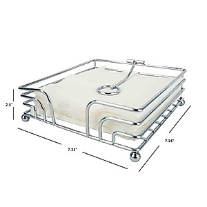 Home Basics Chrome Plated Steel Flat Napkin Holder with Weighted Pivoted Arm, Indoor and Outdoor Use, Silver (1)