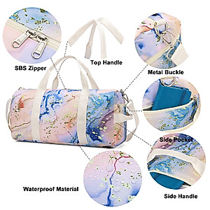 BLUBOON Sport Gym Duffle Bag for Women Girls Weekender Overnight Duffel Bag (Bronzing orange) 19.7"x9.5"x9.9"