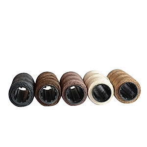 5 Rolls Sewing Threads Using for Hand Sewing Hair Extensions Making Wigs DIY (Black, Brown, Dark Brown, Beige, Khaki)