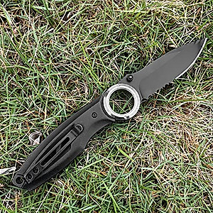 ALBATROSS Folding Pocket Knife for everyday use, 3" Blade, 4.5" Aluminum Handle, Liner Lock, Large Steel Ring Shaft, Orange Gift Box (BC)