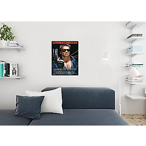 The Terminator Official Key Art with Credits Arnold Schwarzenegger Action Movie SciFi Gun Classic 1984 Retro Vintage Style Cool Wall Decor Art Print Poster 24x36