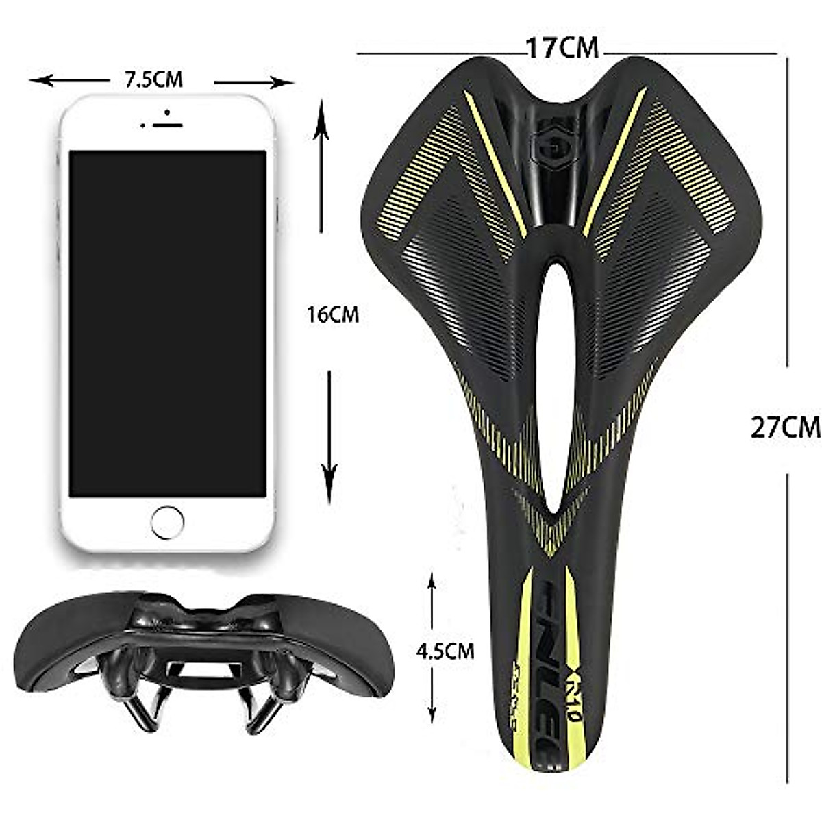 Road Bike Saddle Mountain Bicycle Seat, Gel Bicycle Saddle Professional Waterproof Road Bicycle Saddle for Men,Women, Riding Bike, Mountain Bike,Outdoor