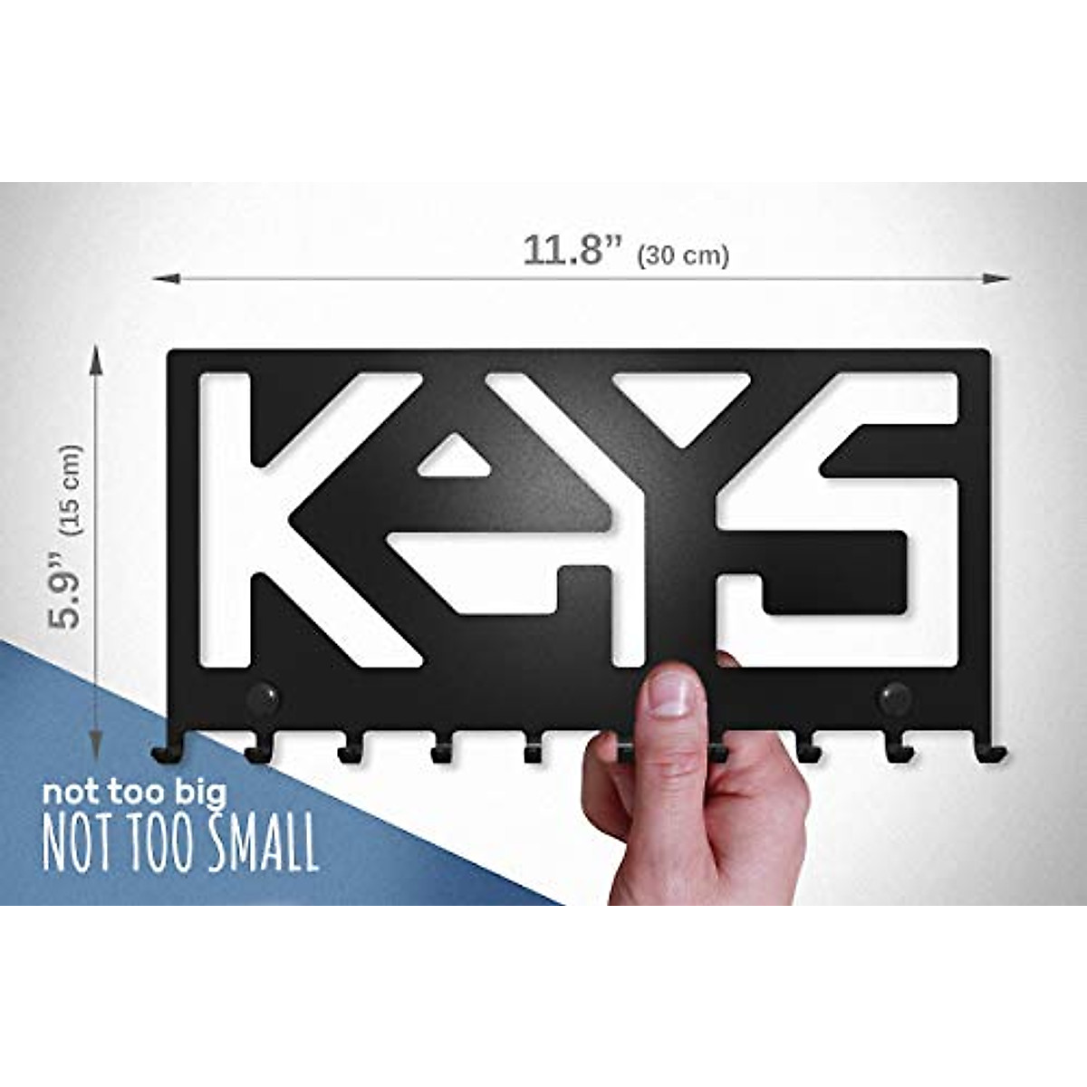 SirHoldeer Key Rack for Wall, Black Key Holder for Wall Decorative, Metal Wall Decor for Office, Hallway, Entryway, Key Hooks Hanging Keys, Small Key Hanger for Wall, Modern Farmhouse Decor