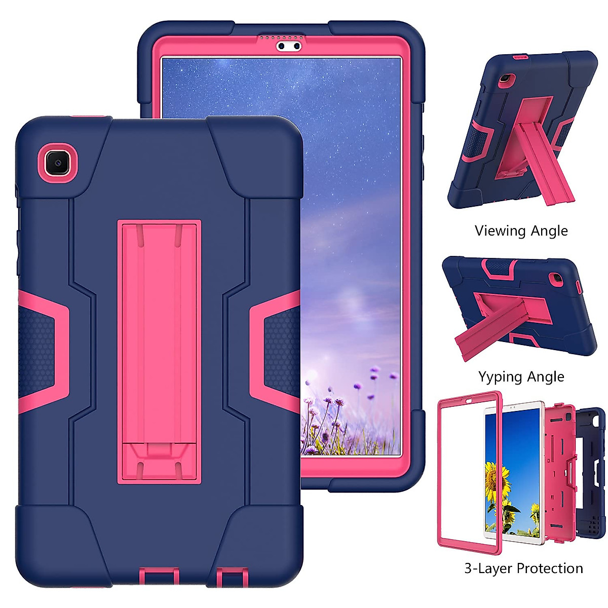 Meifei Case for Samsung Galaxy Tab A7 Lite 8.7" 2021, Heavy Duty Hard PC Soft Silicone Shockproof Rugged High Impact Protective Kickstand Case for Galaxy Tab A7 Lite 8.7 inch (SM-T220 SM-T225)