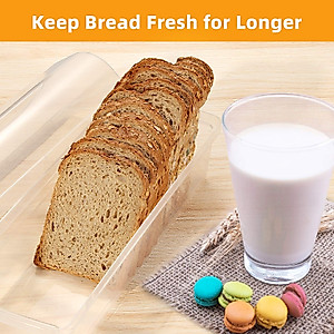 Youngever Plastic Bread Container, Bread Storage Bin, Bread Box for Countertop