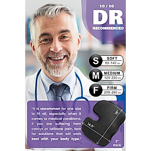 H. Gamer Seat Cushion for Gaming Chair, All-Day Butt Sitting Comfort for Gamers, Non-Slip Office Chair Seat Cushion for Tailbone Pain Relief - Coccyx, Sciatica, Travel, Car, Wheelchair (Firm)