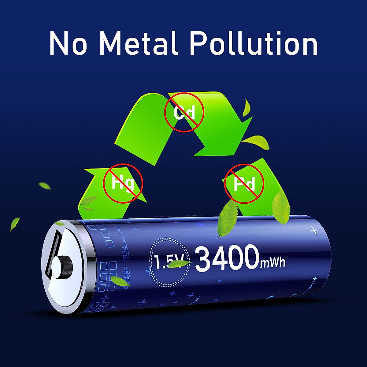 Deleepow Rechargeable AA Batteries USB 3400mWh AA Lithium Rechargeable Batteries 1500 Cycle with USB C Cable 4-Pack