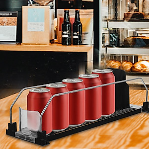 DOITOOL Drink Organizer for Fridge, Supermarket Shelf Pusher Beverage Shelf Glides Refrigerator Bottle Can Organizer, Self-Pushing Soda Can Organizer for Refrigerator, 31.5X9cm