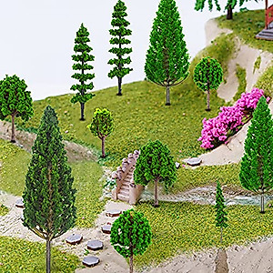 25pcs Model Trees Model Train Scenery Mixed Miniature Trees Artificial Wargame Trees Model Railroad Scenery Diorama Supplies Scenery Landscape