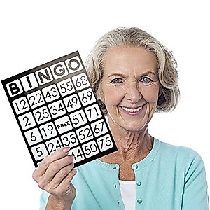Royal Bingo Supplies EZ Readers Large-Format 8.5" x 11" Bingo Cards with Jumbo 1-inch Numbers (Pack of 25)