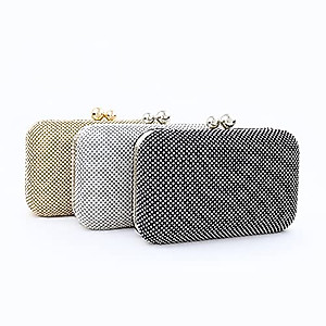Carwales Women Evening Bag Sparkling Rhinestone Purse Wedding Handbags and Clutch Purses for Women Evening Elegant Bridal Clutch(Gold)