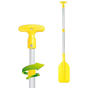 TASDHZ 2PC Boat Oars Telescopic Paddle Aluminum Kayak Paddles Adjustable Length Canoe Paddle with Anti-Slip Grips for Kayak,Telescoping Plastic Boat Paddle Canoe, Inflatable Boat Dinghy (Yellow 2pcs)