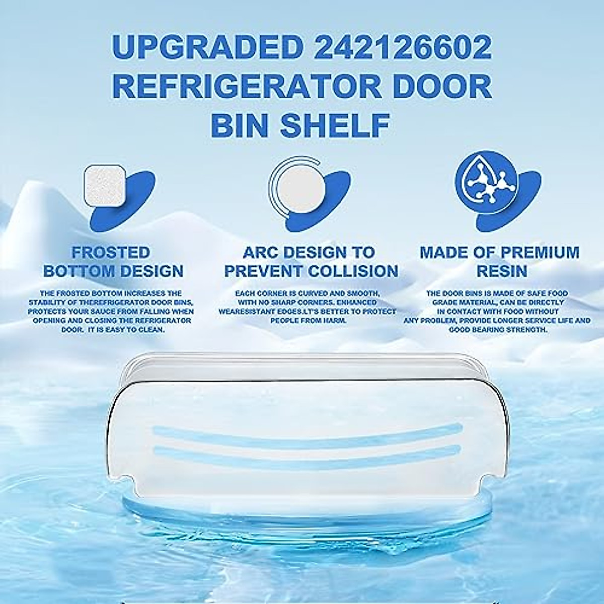 240356402 Refrigerator Door Bin and 242126602 Door Shelf Replacement Compatible with Frigidaire FFSS2615TE3 FFSS2615TE0 LFSS2612TE0 FFSS2615TS2 LFSS2612TF0 FFSS2615TS0,Replace Fridge Gallery (4 PCS)