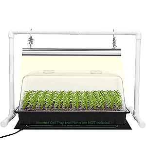 SOLIGT [Upgraded 1020 Size] Seed Starter Kit with Grow Light and Heat Mat - Strong Seed Starter Tray, 7" Humidity Dome and Grow Light Stand for Seed Starting, Seedling Germinating & Plant Propagating