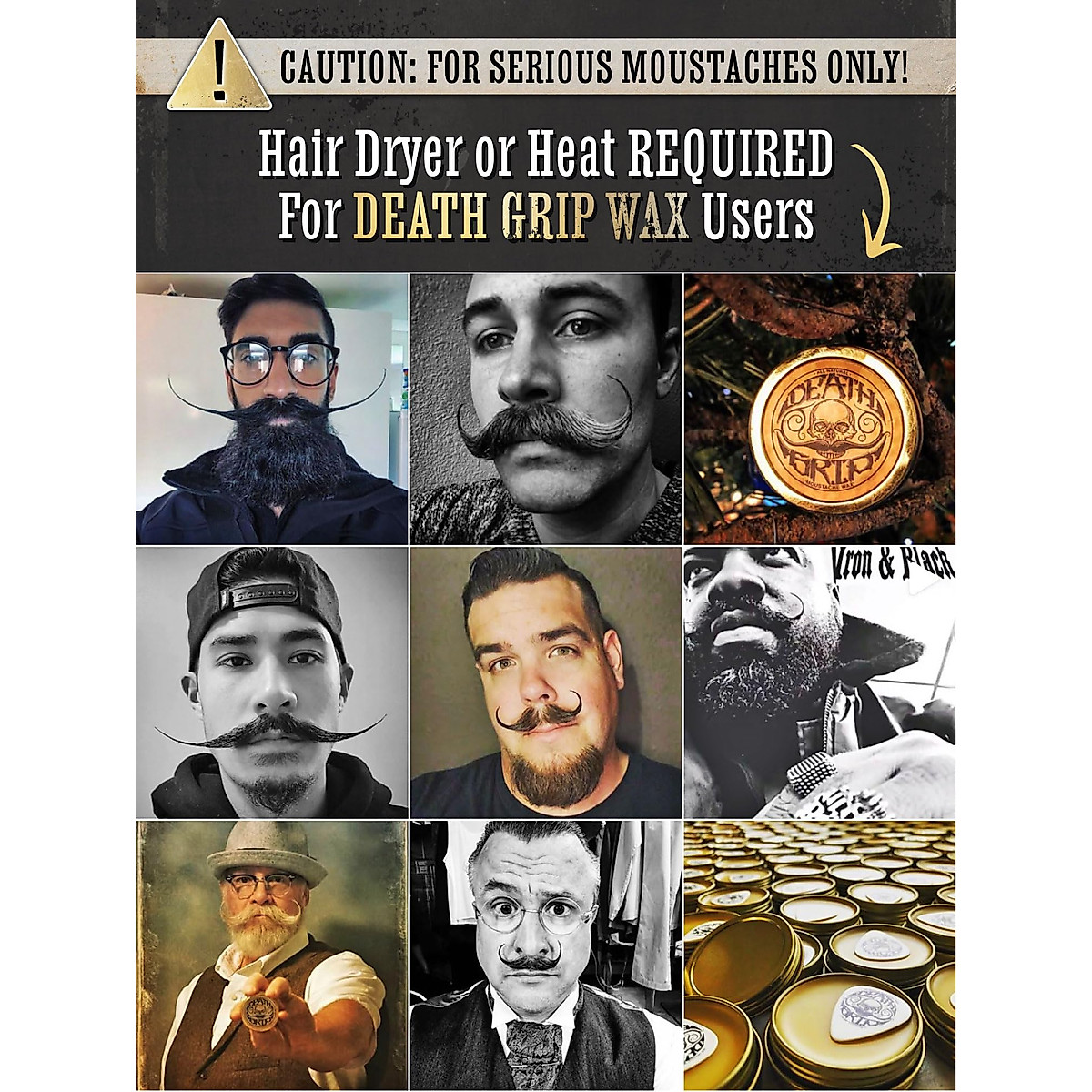 THE VINTAGE GROOMING CO. Mustache Wax Death Grip Extra Strong Hold Moustache Wax