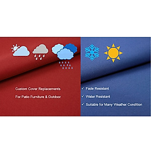 Ginsimar Custom Outdoor Furniture Cushion Covers, Chair Cushion Covers, Replacement Cushion Covers with Zipper, for couches and Sofas, only Cover, Customizable with 100 + Colors