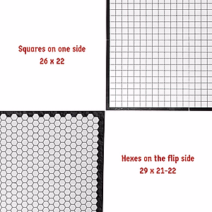 The Authentic Role-Playing Game Board by Hexers, Mat Alternative, Compatible with Dungeons and Dragons D&D DND Pathfinder RPG, 27x23 inches, 1 inch Square and Hexes Battle Grid, Foldable & Dry Erase