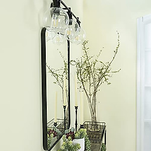 GRACTO 24x36 inch Black Stainless Steel Metal Framed Bathroom Mirror for Wall Rounded Rectangular Bathroom Vanity Mirrors