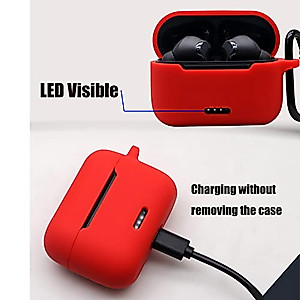 Silicone Case for TOZO NC2 in-Ear Detection Bluetooth Headphones,Premium Soft Skin Cover Shock-Absorbing,Anti-Scratch Protective Case with Keychain,Grey