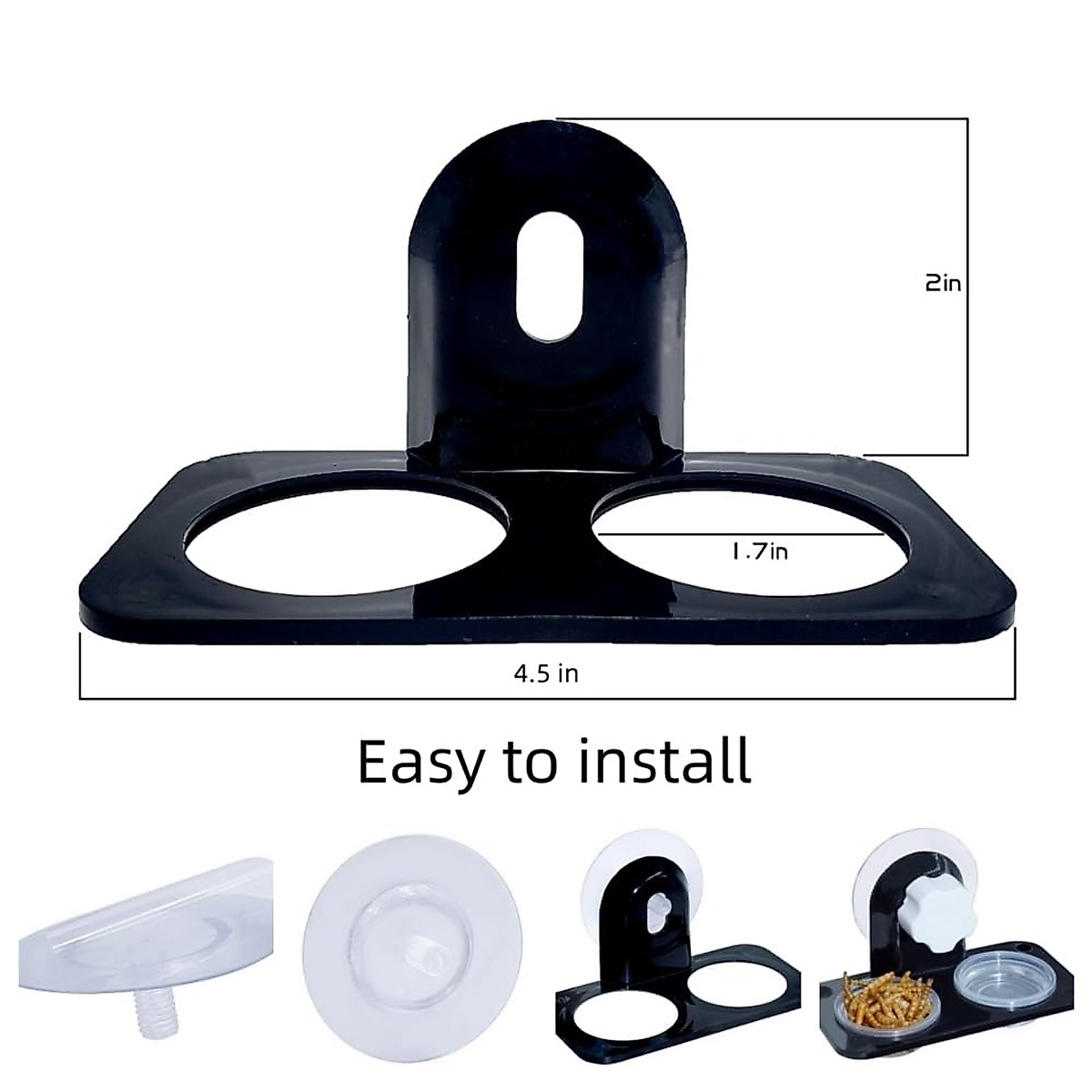 MRTIOO 100 Cups + Feeding Ledge [Non-Suction Cup], Reptile Amphibian Food Bowls and Water Dish for Crested Gecko, Lizard Or Other Small Pet Feeder Ledge Accessories Supplies - 0.5oz Cups 100 pcs