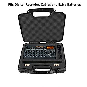 CASEMATIX Customizable Recorder Hard Case Compatible with Tascam DP-008EX, MiNiSTUDIO Creator US-42B USB Audio Interface, US-42, DP-006 Digital Pocket Studio Multi Track Recorders - Case Only