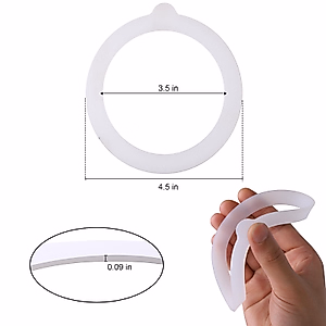 SFIELCAPA 6pcs 4.5 Inch Silicone Replacement Gaskets for Jars Rubber Seals for 4.2-4.3 Inch Mouth Glass Jars (White)