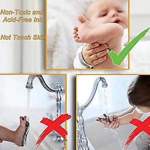 LelonHo 2 Pack Large Inkless Hand and Footprint Kit Clean Touch Ink Pad for Baby Pet Paw Print Kit(2 Black Ink Pads,4 Imprint Cards)