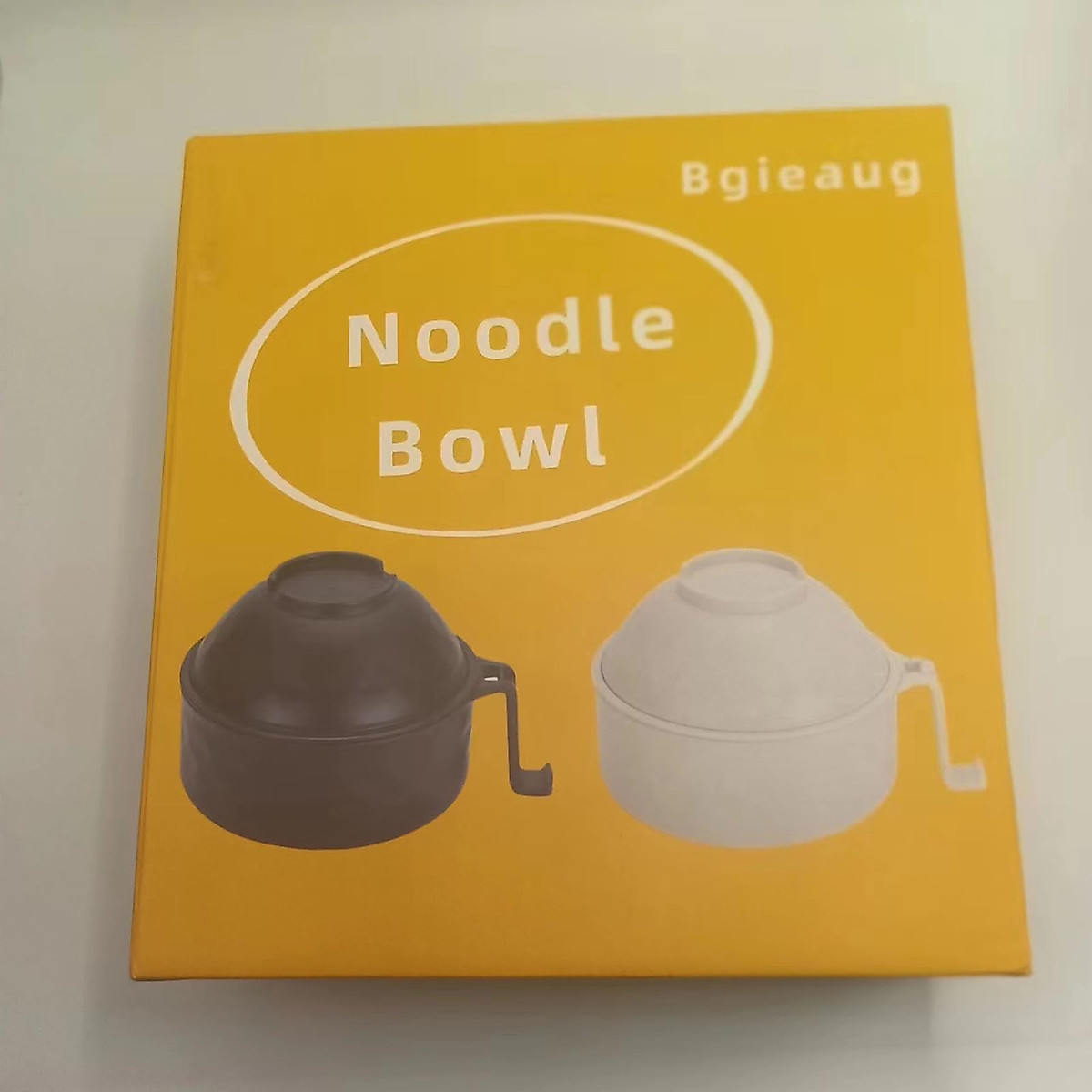 Microwave Ramen Bowl Cooker Set - Wheat Straw Instant Noodles Bowl with Handles, Ramen Noodle Cooker with Spoon Chopsticks Fork, College Dorm Room Apartment Essentials (Black)