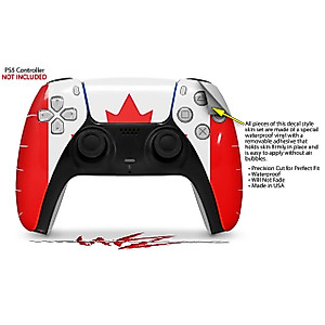 WraptorSkinz Skin Wrap compatible with Sony PS5 DualSense Controller Canadian Canada Flag (CONTROLLER NOT INCLUDED)