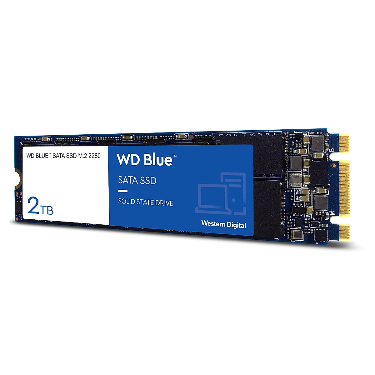 Western Digital 2TB WD Blue 3D NAND Internal PC SSD - SATA III 6 Gb/s, M.2 2280, Up to 560 MB/s - WDS200T2B0B