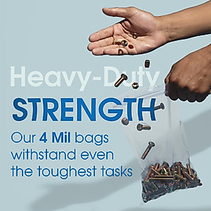 Spartan Industrial - 4” X 6” (1000 Count) 4 Mil Thick Clear Reclosable Zip Plastic Poly Bags with Resealable Lock Seal Zipper - Heavy Duty and Durable