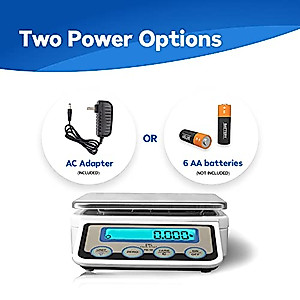 Penn Scale PS-10 Digital Kitchen Portion Scale - 11lb Electric Kitchen Scale with 0.002lb Readability - Removable Platter & LCD Display - Lb, Oz, G Unit Conversion (AC & Battery Powered)