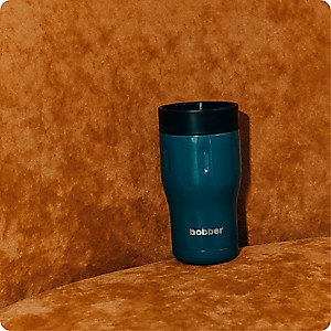 BOBBER 12 oz Stainless Steel Insulated Coffee Mug with Lid 100% Spill-Proof Commuter Mug for Car Cup Holder Dishwasher Safe Thermal Mug for Men, Women, Keeps Hot for 6 Hours (Teal)