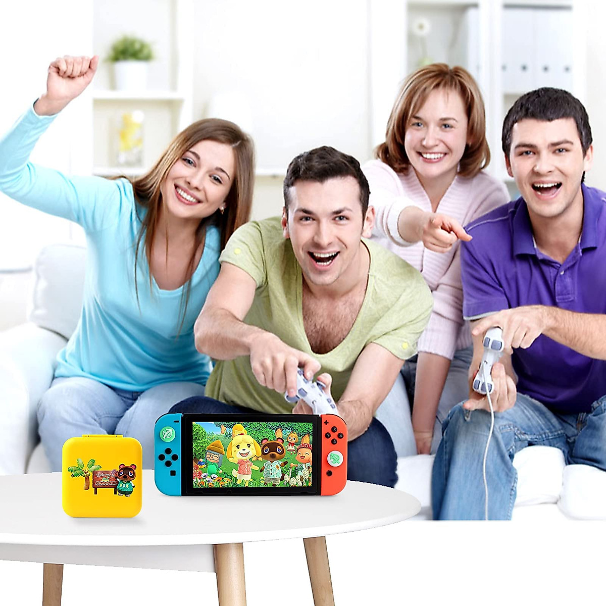 UFOPETIE Card Case for Nintendo Switch Game Card,Compatible with Nintendo Switch Case Animal Crossing Theme,Game Case for Animal Crossing Card,for Switch Accessories-Thumb Grip 2PCS UFOPETIE Island