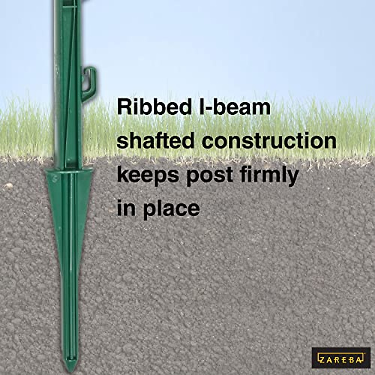 Fi-Shock P-30G 30 Inch Garden Fence Post, Ideal for Gardens and Temporary Fencing - 25 Pack,Dark Green