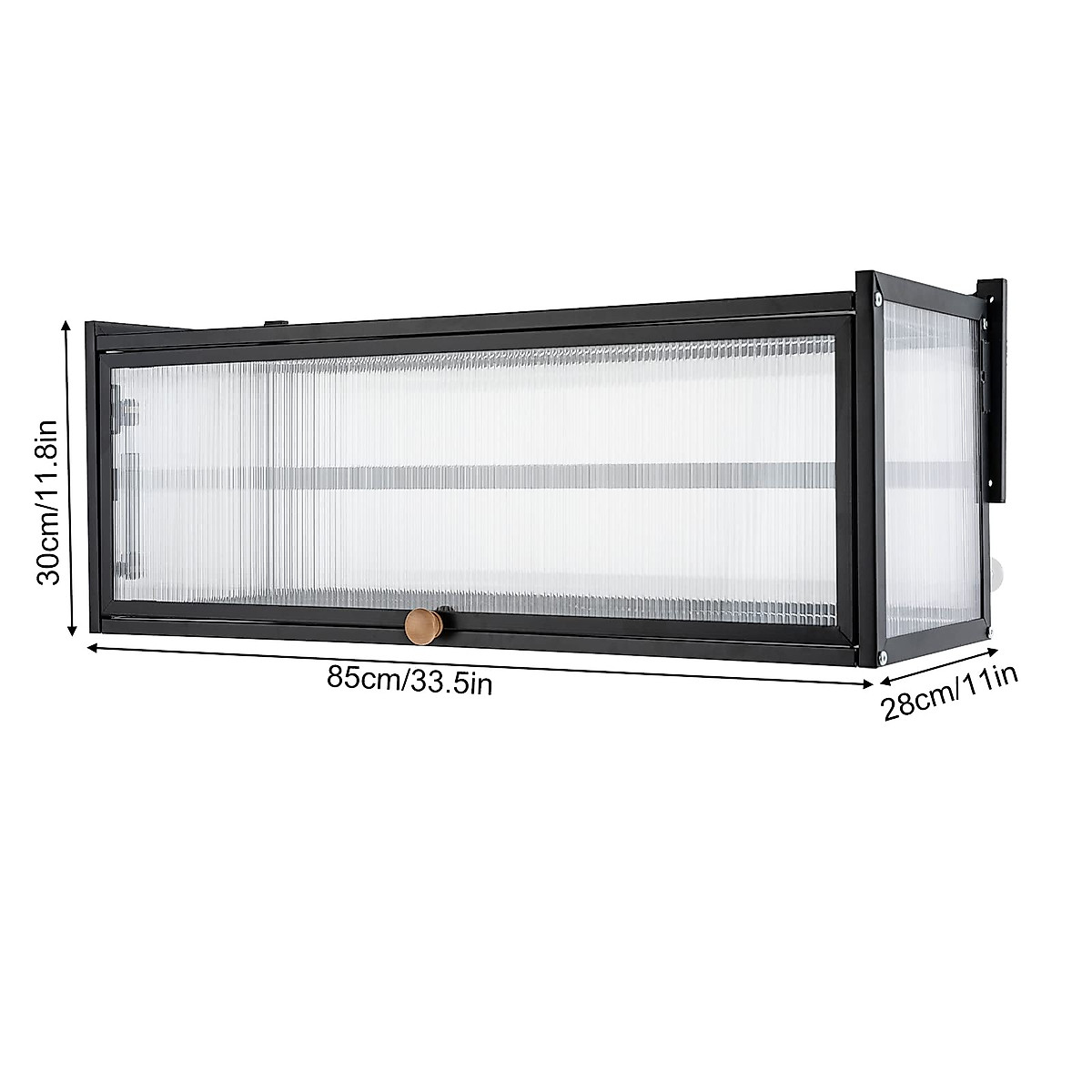 Kitchen Wall Cabinet, Wall Cabinet Storage Cabinet with Flip-Up Doors, Carbon Steel Wall Mounted Storage Cabinet, Food Pantry Cabine for Bathroom Kitchen Living Room, Black (33.5 x 11x 11.8 inch)