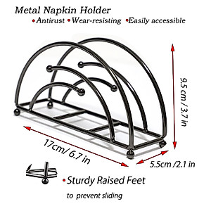 Napkin Holder，Metal Black Napkins Holder，Farmhouse Napkin Holder for Tables，Kitchen，Dining Room Decor