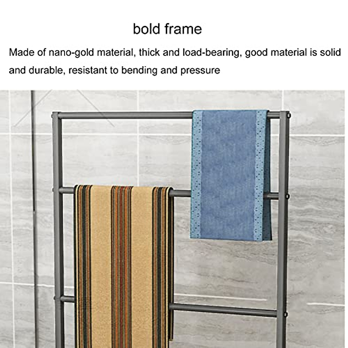 Bevis David Freestanding Towel Racks for Bathroom Floor Modern 3 Tier Hotel Bathroom Metal Towel Rack Drying Rack Outdoor Pool Towel Rack with Storage Rack Laundry Drying Rack for Quilt/Blanket