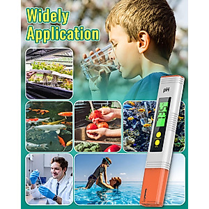 PH Meter for Water, PH Tester 0.01High Accuracy Water Quality Tester with 0-14 PH Measurement Range, PH Meter for Household Drinking, Pool, Aquarium, Aquaculture, Lab, Beer Brewing & Wine