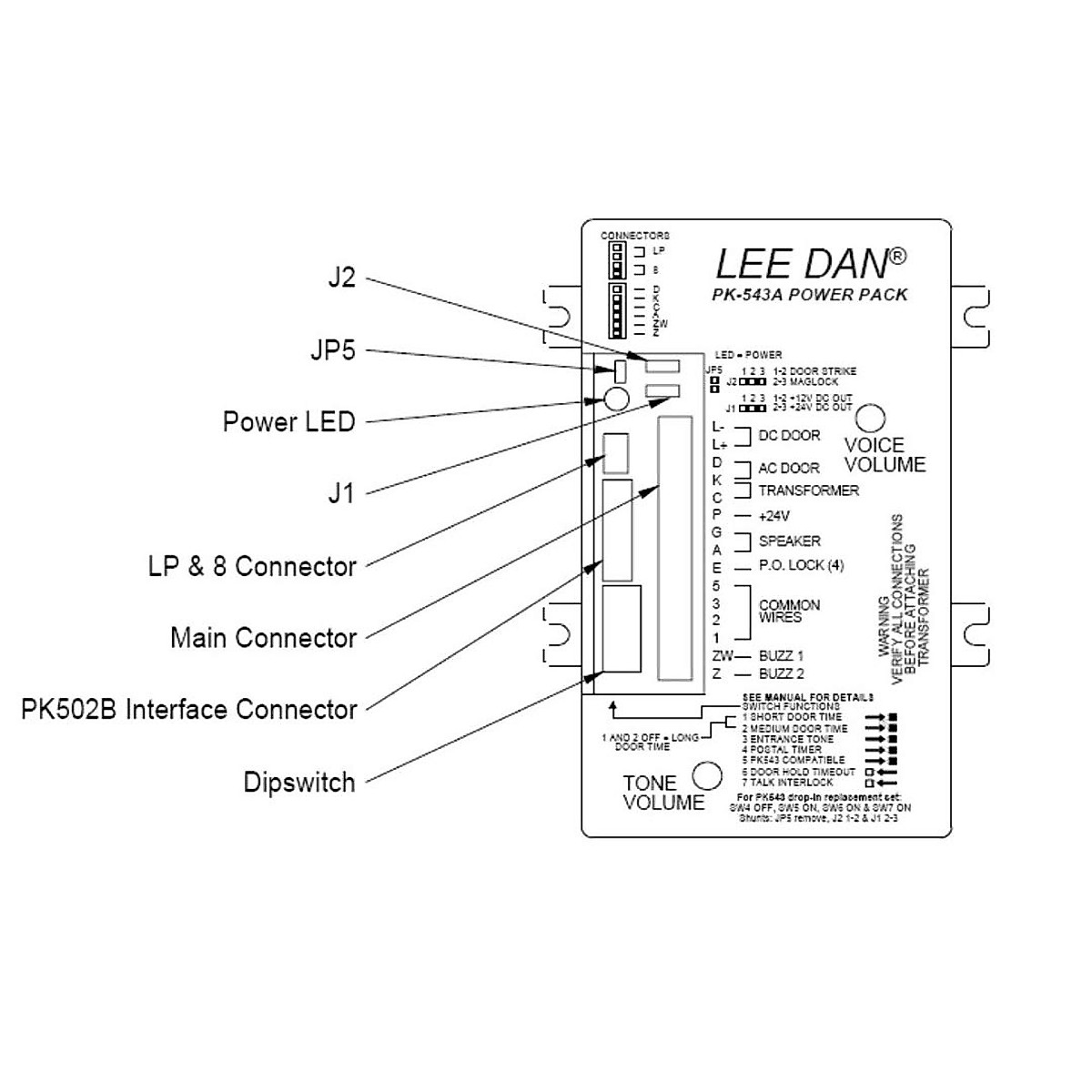 LEE DAN PK-543A 5-4-3 WIRE APARTMENT INTERCOM AMPLIFIER